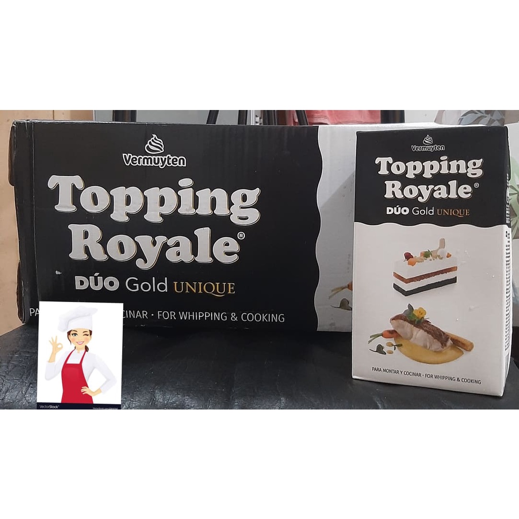 (1 Case) 100% Heavy Whipping Cream (12 pcs x 1 Liter) TOPPING ROYALE ...