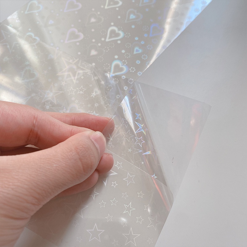 5 Sheets Creative Transparent Laser Color Glittering Stickers ...