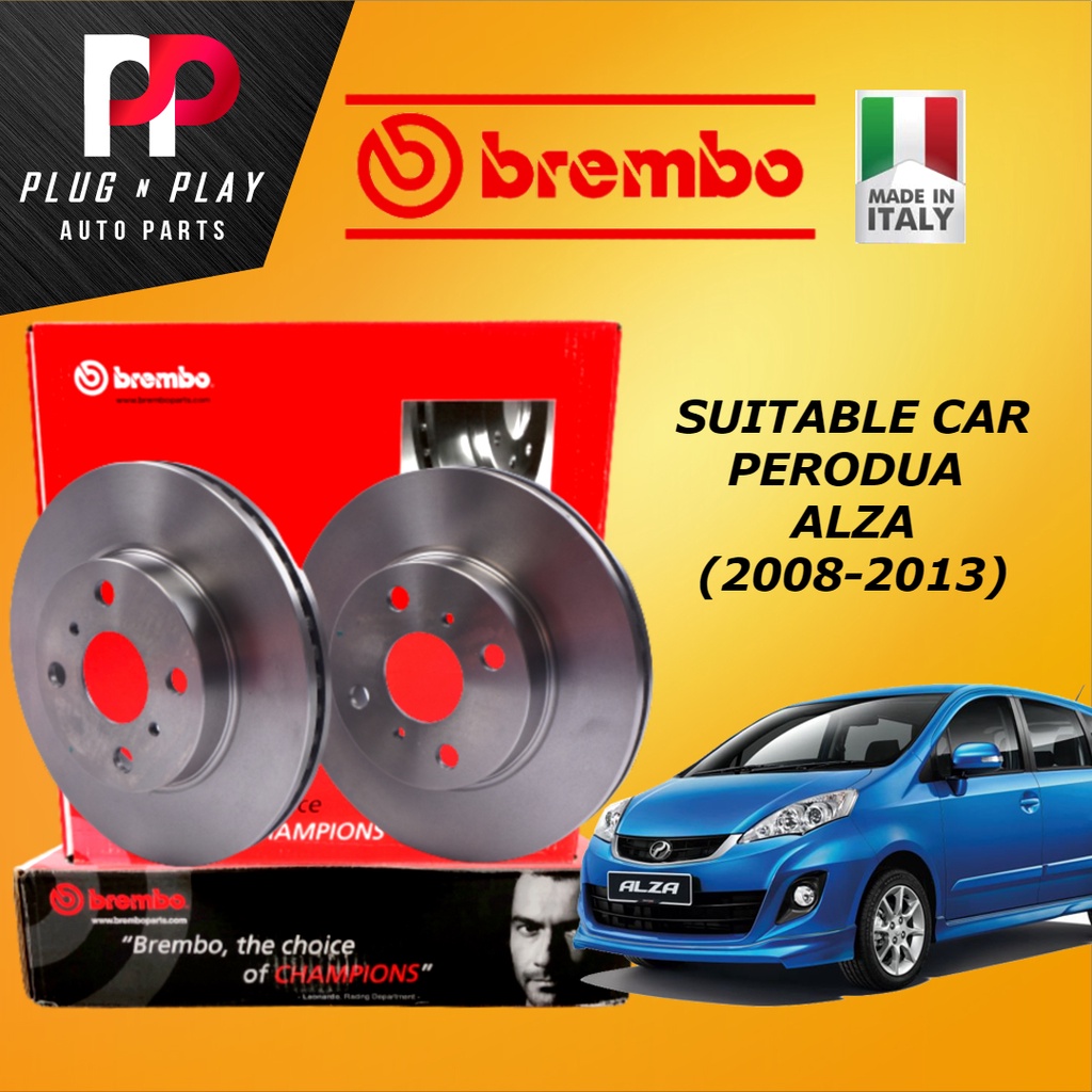 BREMBO PERODUA ALZA (2008-2013) FRONT (FW) (DEPAN) 100% ORIGINAL BREMBO ...
