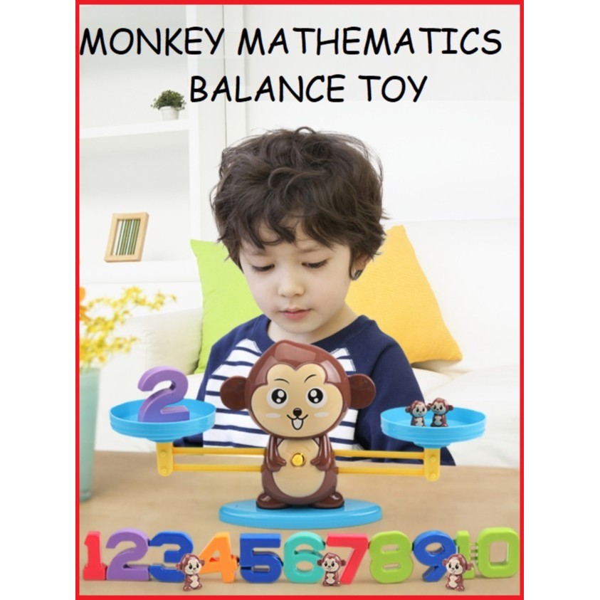 Monkey Mathematics Balancing Scale for Kids Numbers Math Educational ...