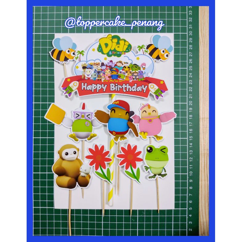 Didi and Friends Happy Birthday Decoration Set Cake Topper for Birthday ...