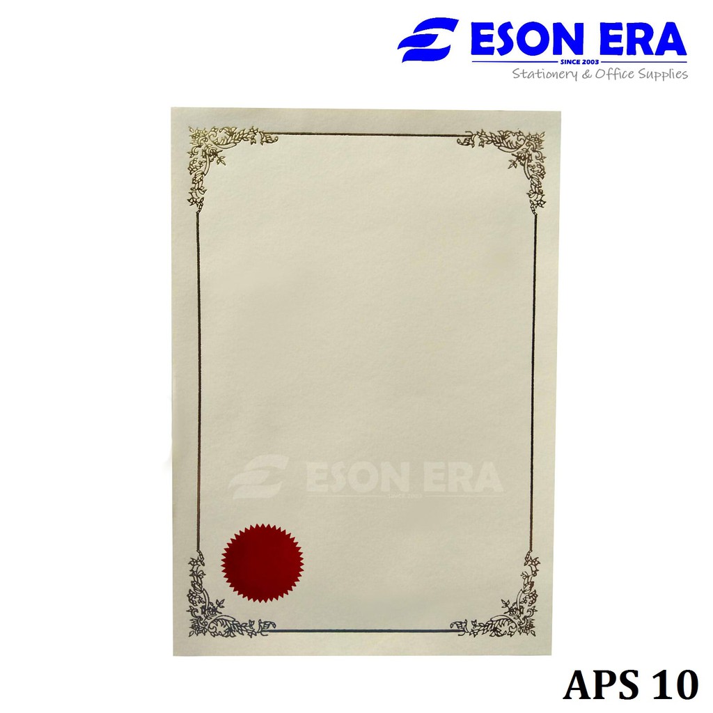 Certificate Paper With Red Seal / Kertas Sijil 50's / 100's/pack ...