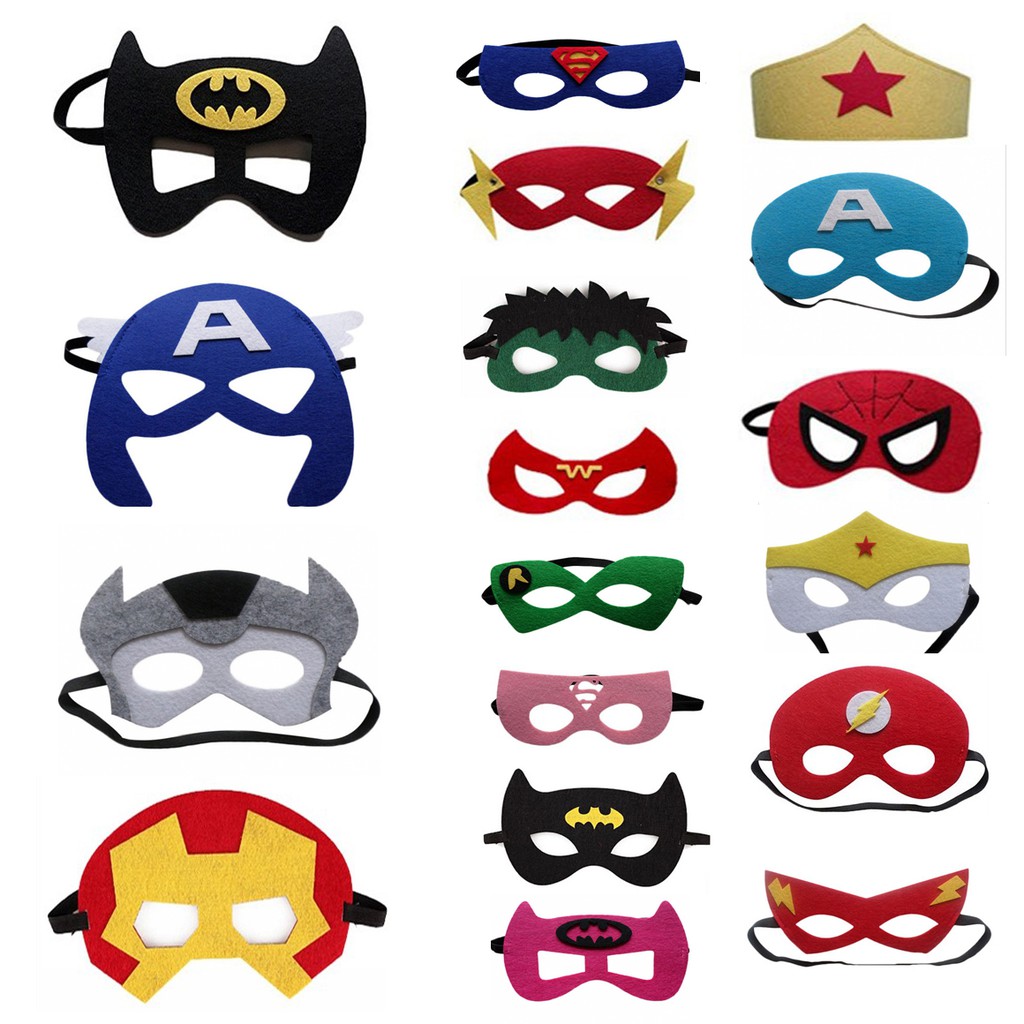 KL STOCK Superhero Felt Mask Party Gift Superman Hulk Spiderman ...