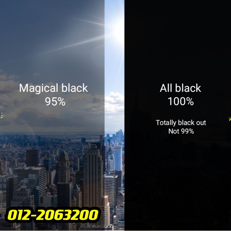 🇲🇾Tinted rumah/Tinted building/ All Black/5% black 2ply Glass Sticker ...