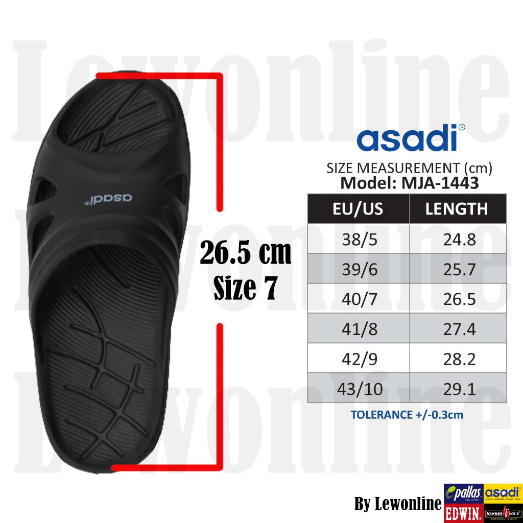 Original ASADI Unisex Sandals 1443BK | Shopee Malaysia