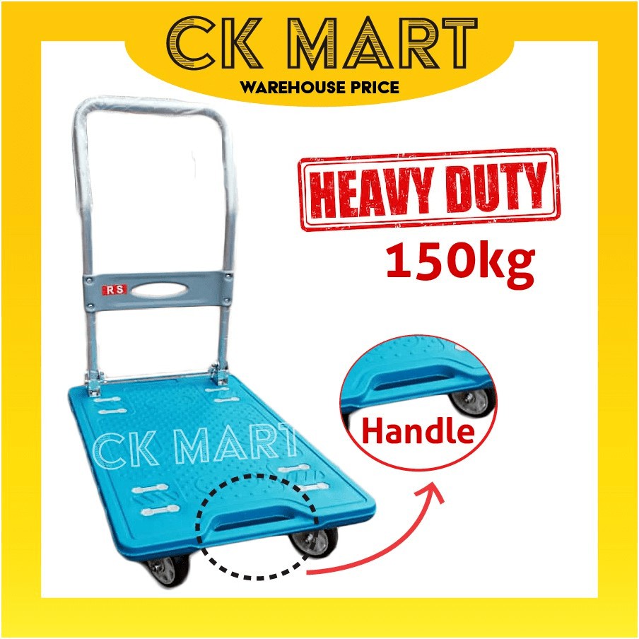 150kg Foldable PVC Platform Hand Truck Trolley With Extra Handle ...