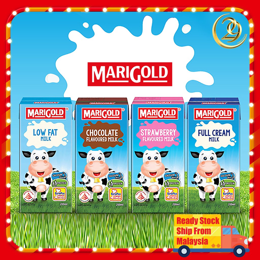 Marigold UHT Milk 200ml Full Cream Chocolate Low Fat Strawberry 200ml ...