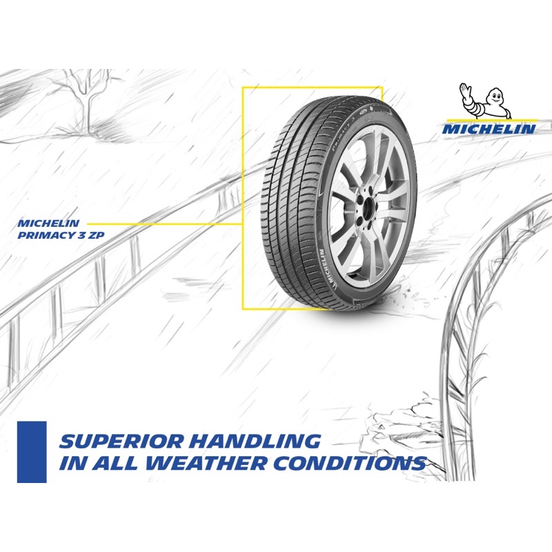 [Installation Provided] 195/55/16, 205/55/16, 225/55/17 MICHELIN PRIMACY 3 ZP (RUNFLAT) NEW TYRE ...