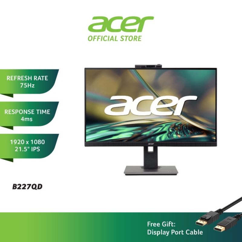 Acer Webcam Monitor B227QD 21.5" FULL HD IPS LED MONITOR/75hz/4ms/HDMI ...