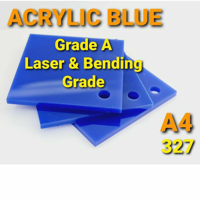 Kepingan Akrilik Warna Biru / Acrylic Sheet Colour Blue A4 2mm | Shopee ...