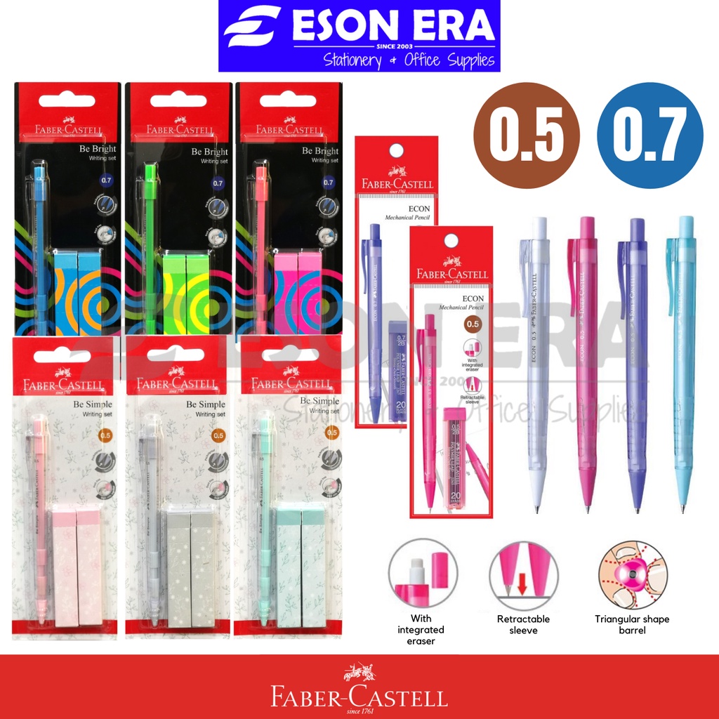 Faber-Castell Econ / Be Simple / Be Bright Mechanical Pencil with 2B ...