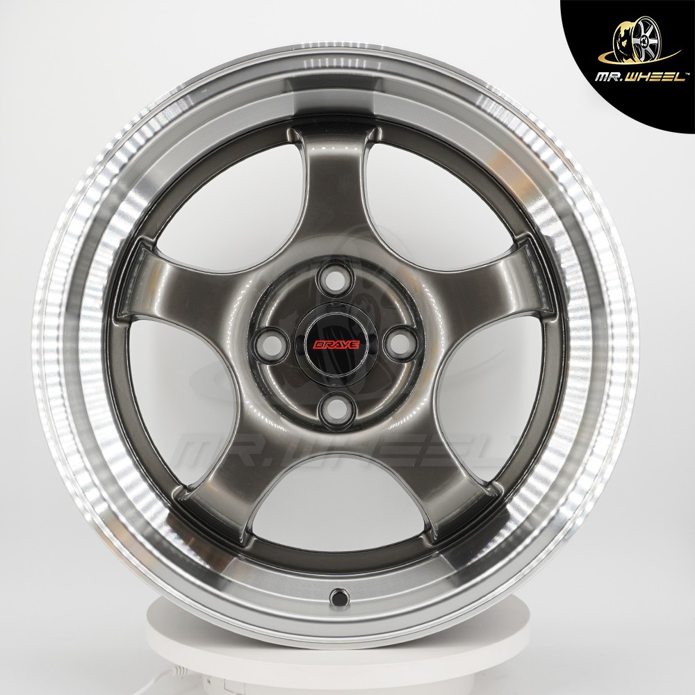 New Sport Rim BRAVE S1R 16x7 4x100 ET35 Hyper Black Lip Polish / Gloss ...