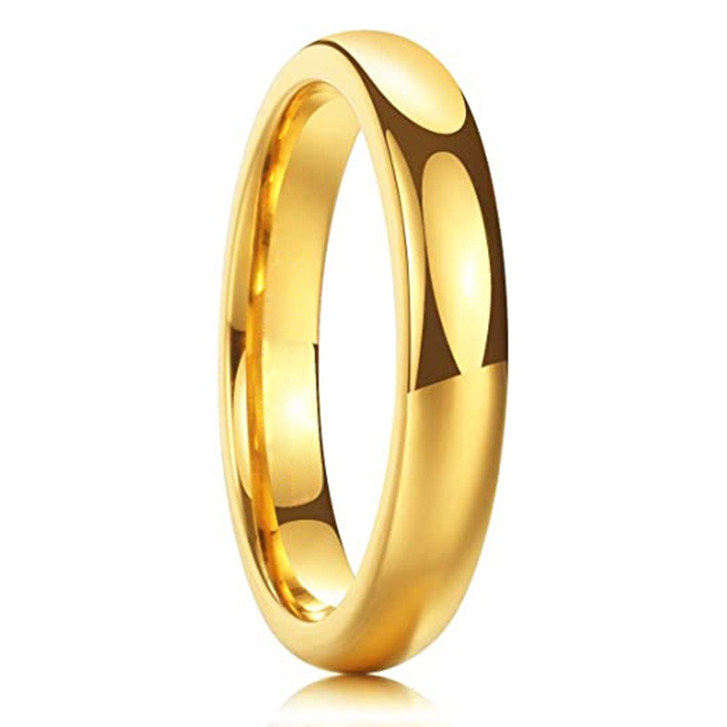 Glory Men's 4mm 6mm 8mm Tungsten Carbide Ring 24k Gold Plated Domed Polished Finish Wedding Band ...