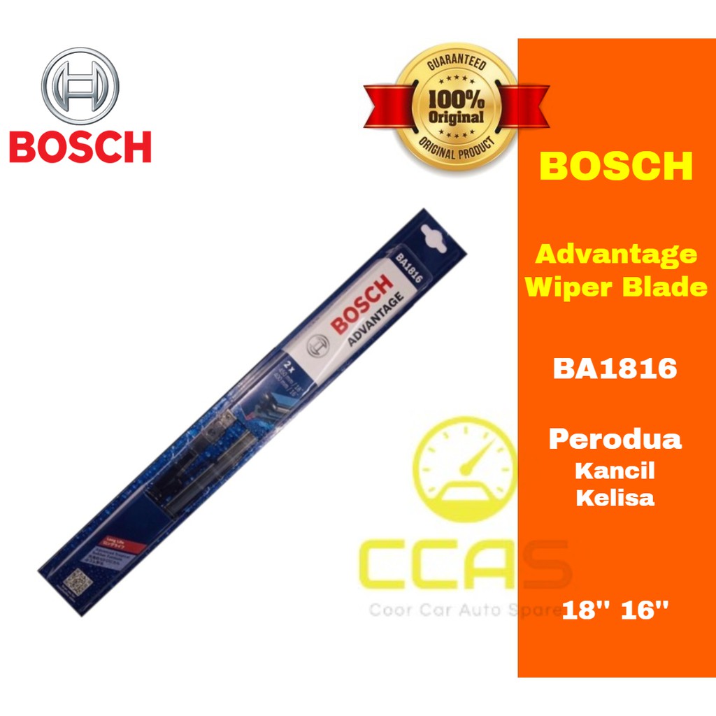 100% ORIGINAL Bosch KANCIL Advantage - BA1816 Wiper Blade set 18" & 16" - Perodua Kancil ...