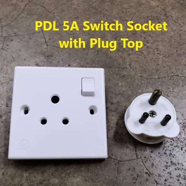BEST PRICE + READY STOCK PDL 5A Switch Socket with Plug Top | Shopee ...