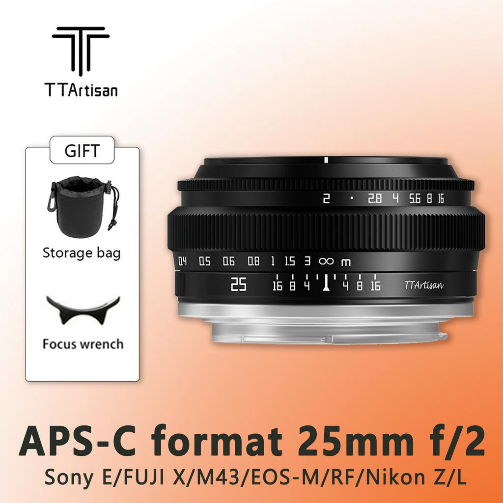 TTArtisan 25mm F2 Camera Lens for Sony E Mount a6400 Fujifilm XA XT4 XT30 Canon M50 R7 R10 ...