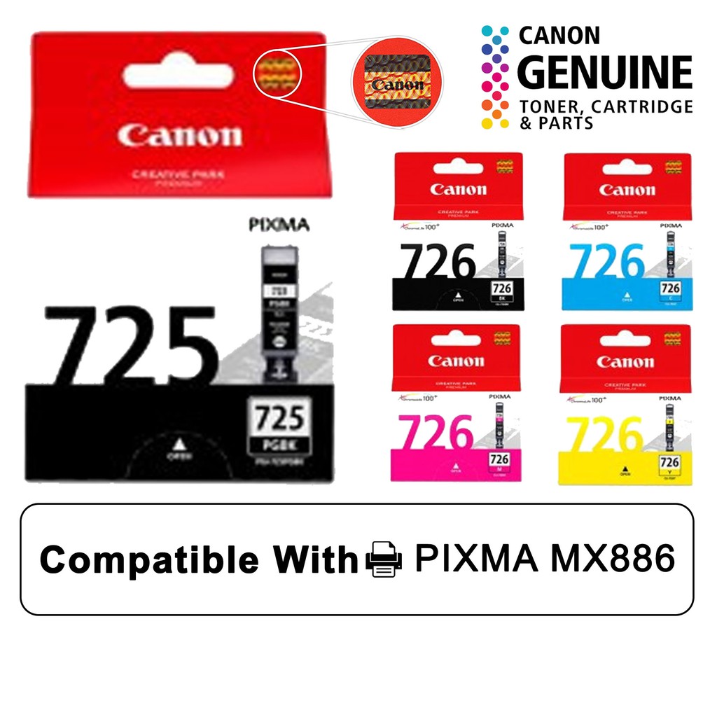 Canon PGBK725 | PGBK-725 | CLI726 | CLI-726 Ink Cartridge for Canon ...