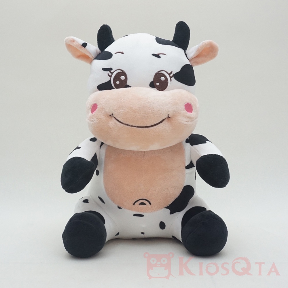 PUTIH HITAM Cute cow doll, cute sitting cow, large black and white ...