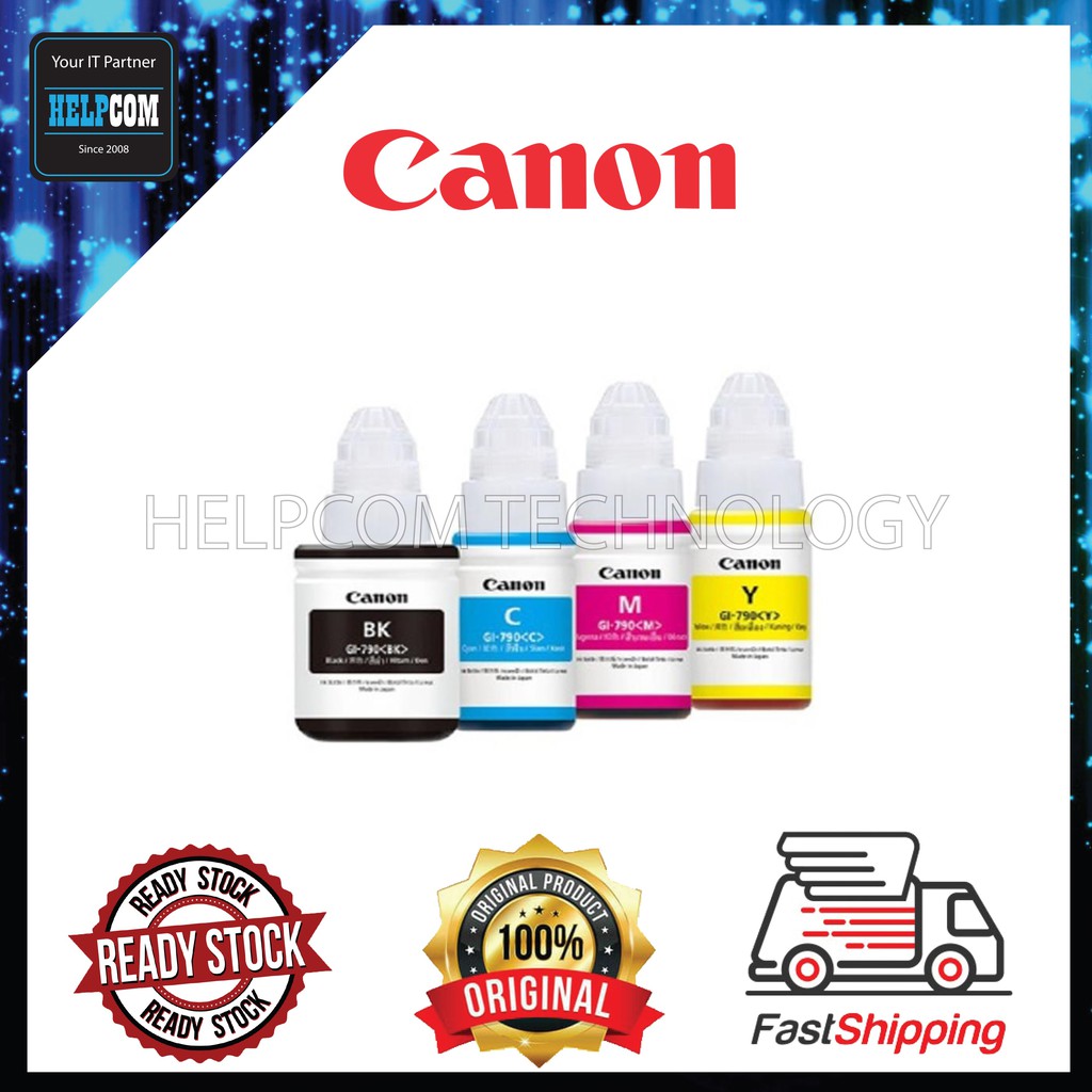 CANON GI-790 FULL SET CARTRIDGE ( BK+C+M+Y) FOR G1/2/3/4000 PRINTER ...