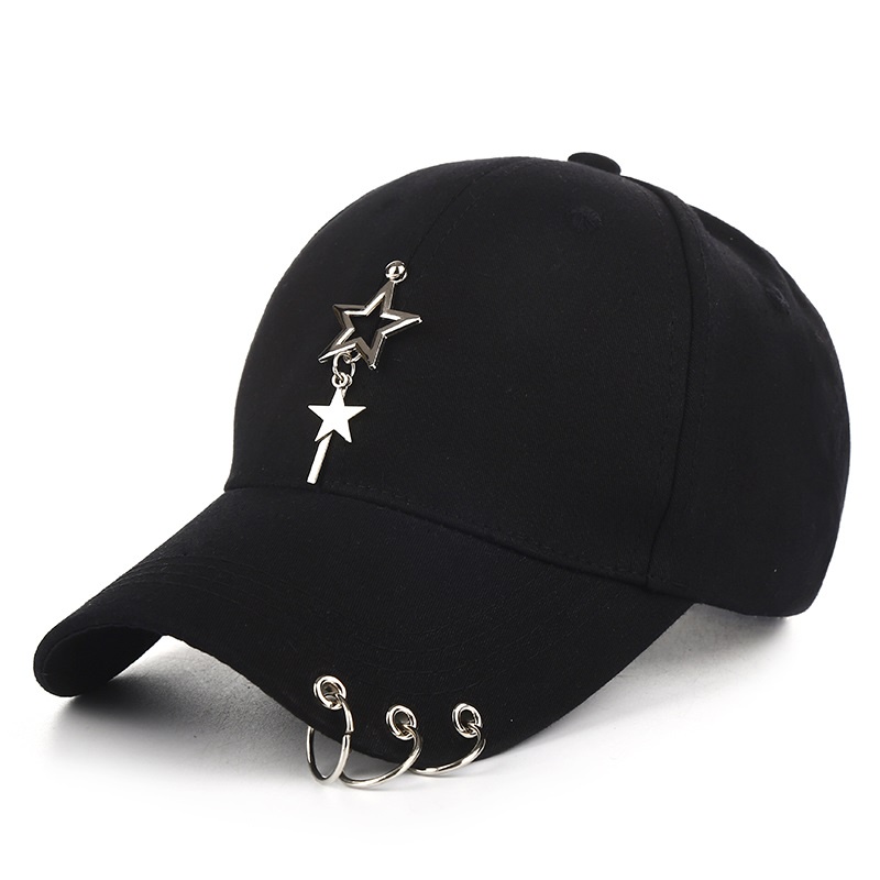 New Streetwear Baseball Cap with Ring Men Women Hip Hop Snapback Caps ...
