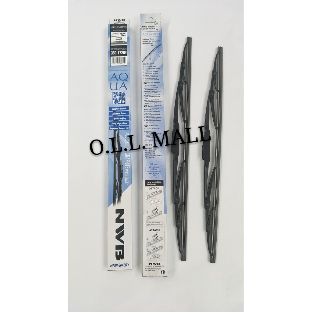 PERODUA KENARI / PROTON WIRA / SATRIA / GTI NWB JAPAN AQUA WIPER BLADE ( 20" + 17") | Shopee ...