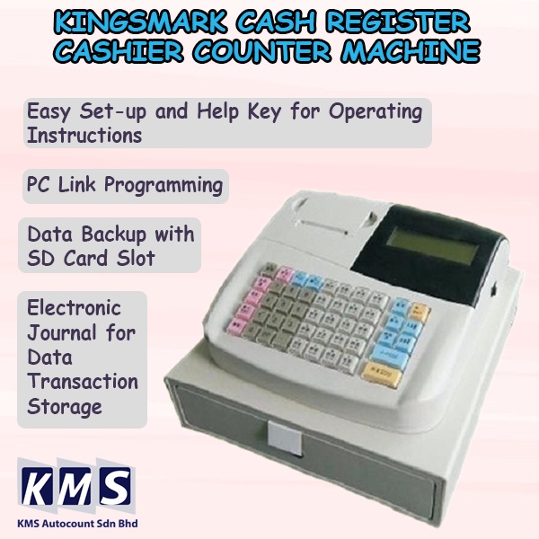 KINGSMARK CASH REGISTER CASHIER COUNTER MACHINE ( HIGH SPEC ) | Shopee ...