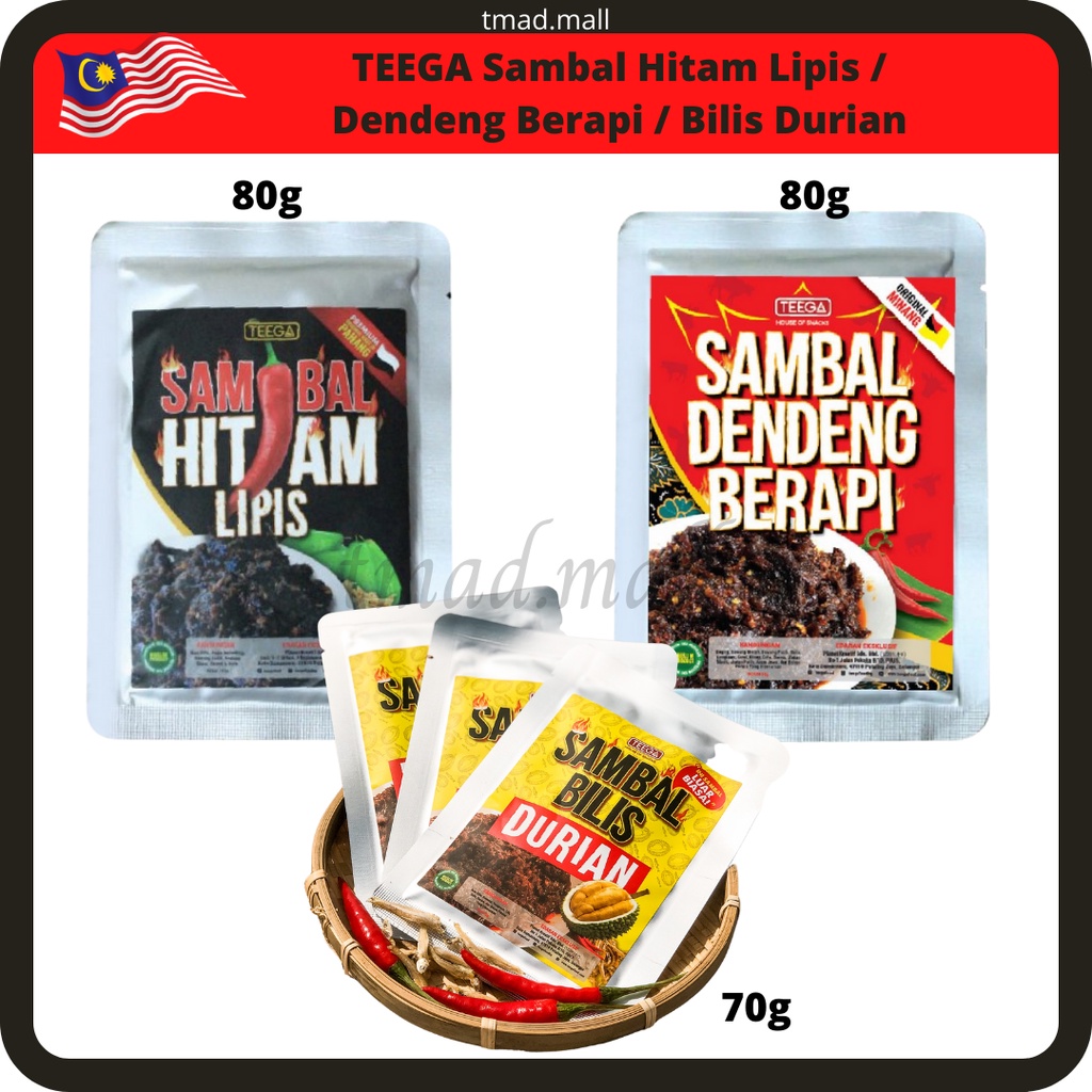 TEEGA Aneka Sambal Hitam Lipis / Sambal Dendeng / Sambal Bilis Durian ... TEEGA Aneka Sambal Hitam Lipis / Sambal Dendeng / Sambal Bilis Durian ...
