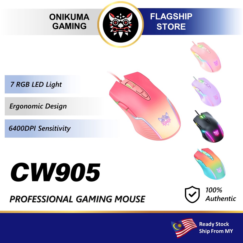 ONIKUMA CW905 Configurable RGB Gaming Mouse USB Optical Corded Gaming ...