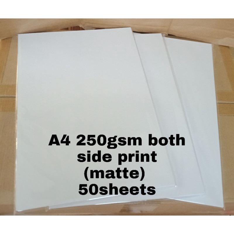 A4/A3 Single/Both side coated paper 220/250gsm (matte) 50sheets ...