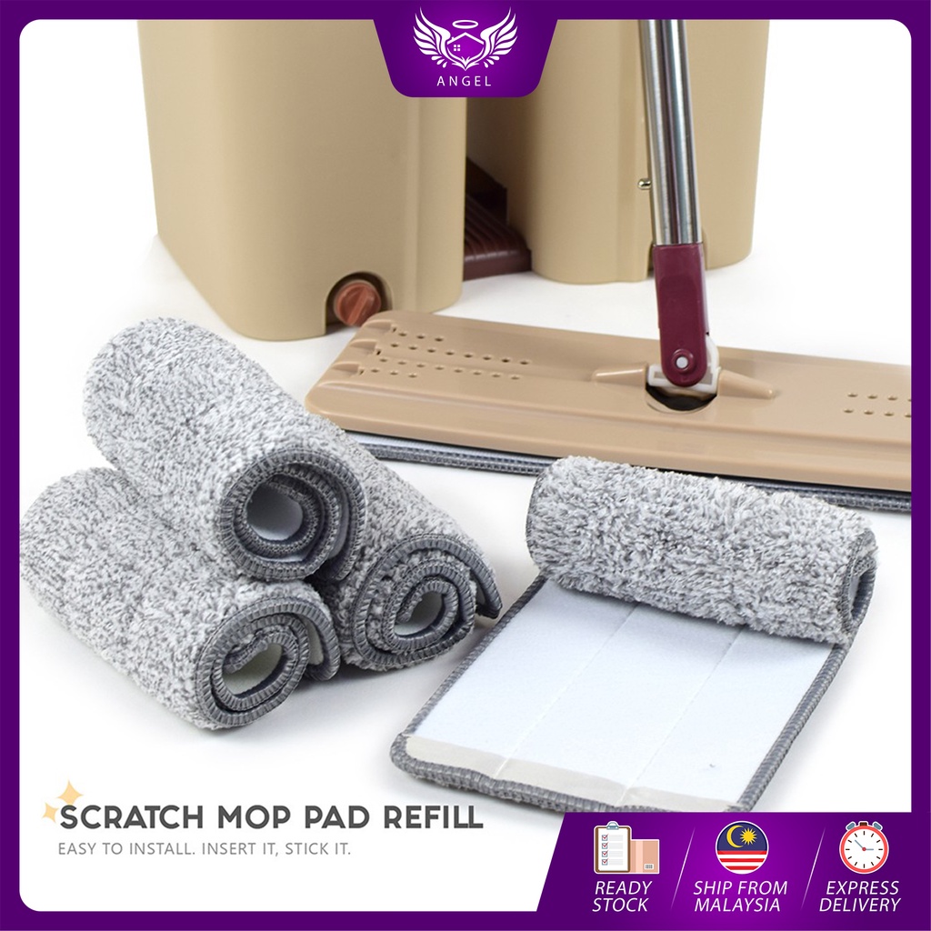 ANGEL Scratch Mop Microfiber Mop Pad only Mop Pole Permiem Quality ...