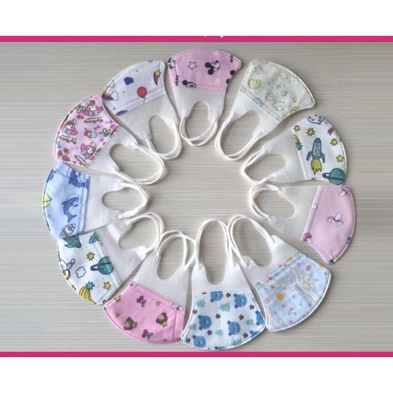 50Pcs 3Ply Protective 3D Earloop Baby Budak Disposable Face Mask Filter ...