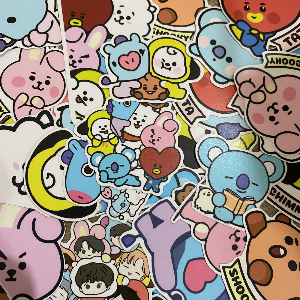 Sticker Pack Tumblr Aesthetic BTS Bangtan BT21 Waterproof Laptop ...