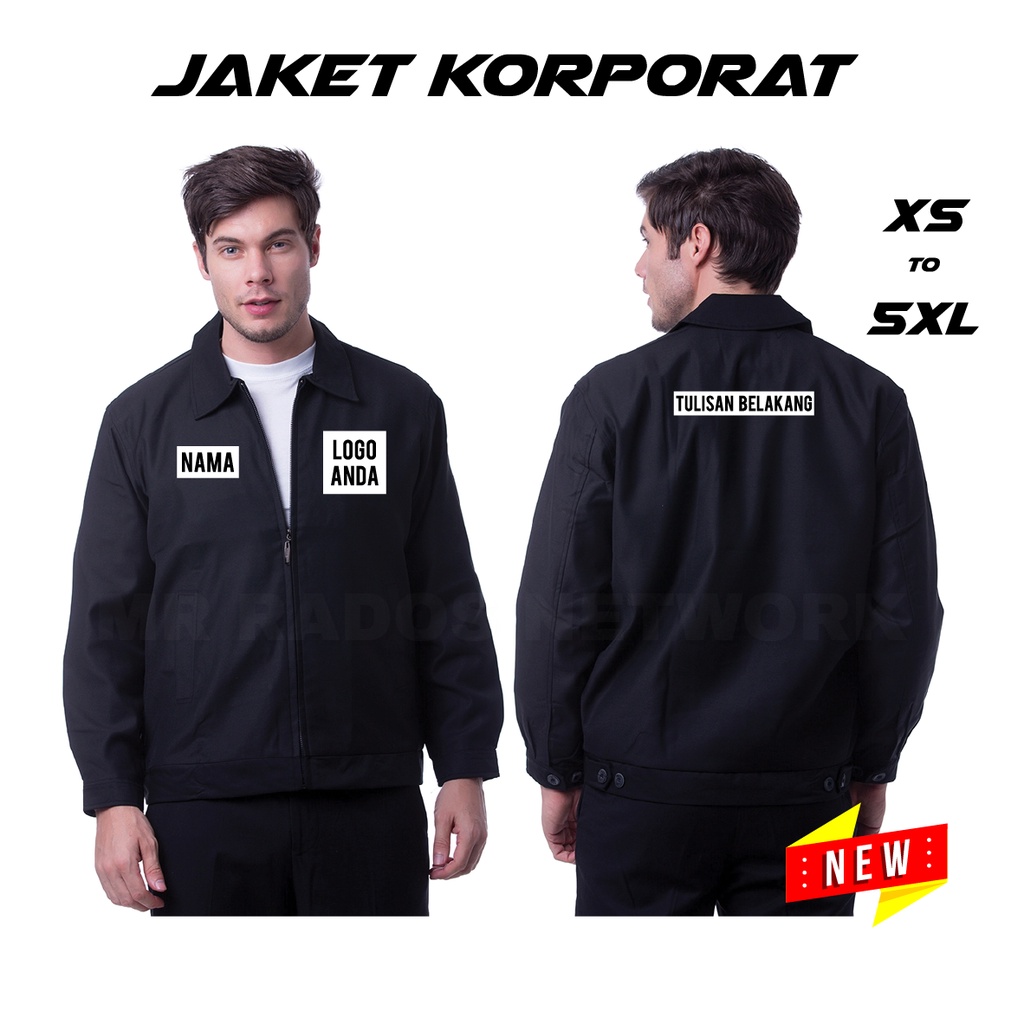 Jaket Korporat Sulam Nama Logo dan Tulisan Belakang | Shopee Malaysia