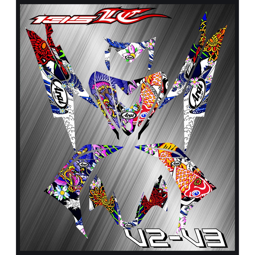 STRIPE MOTOR YAMAHA LC 135 V2-V3 design arai oriental | Shopee Malaysia