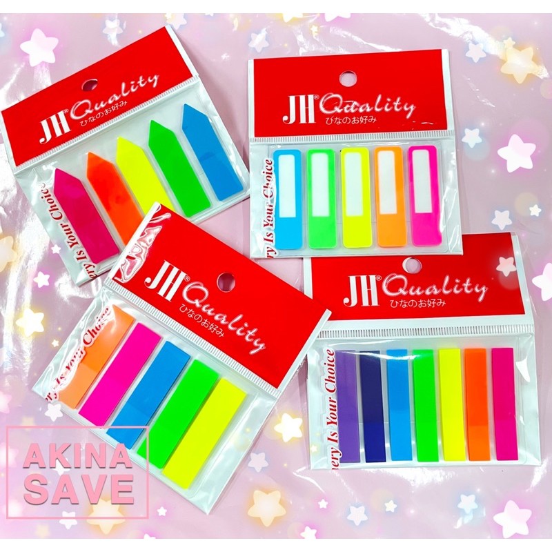 AKINA SAVE 100pcs & 140pcs JH 7 Colour Sticky Flag 5 Colour Sticky Pad ...