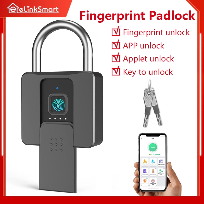 🔒Fingerprint Padlock, Padlock Outdoor, Outdoor Waterproof Padlock, Anti ...