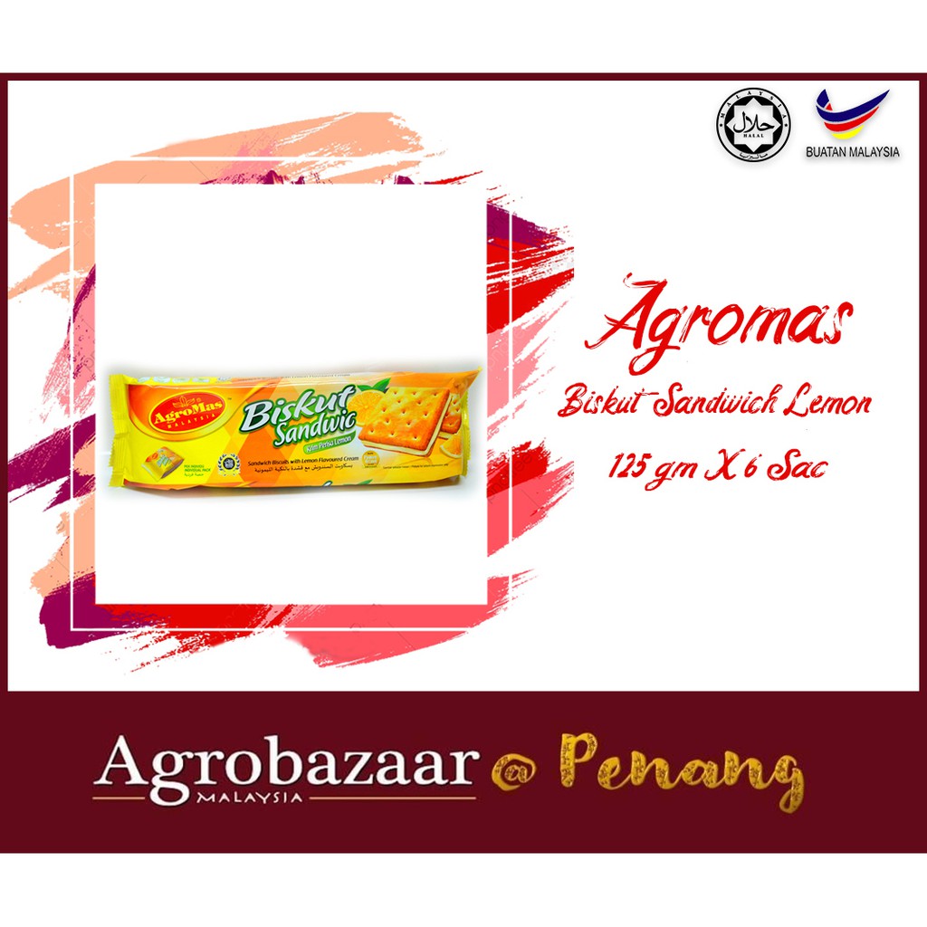 💥🍪🍋Agromas Biskut Sandwic Perisa Lemon🍋🍪💥 | Shopee Malaysia