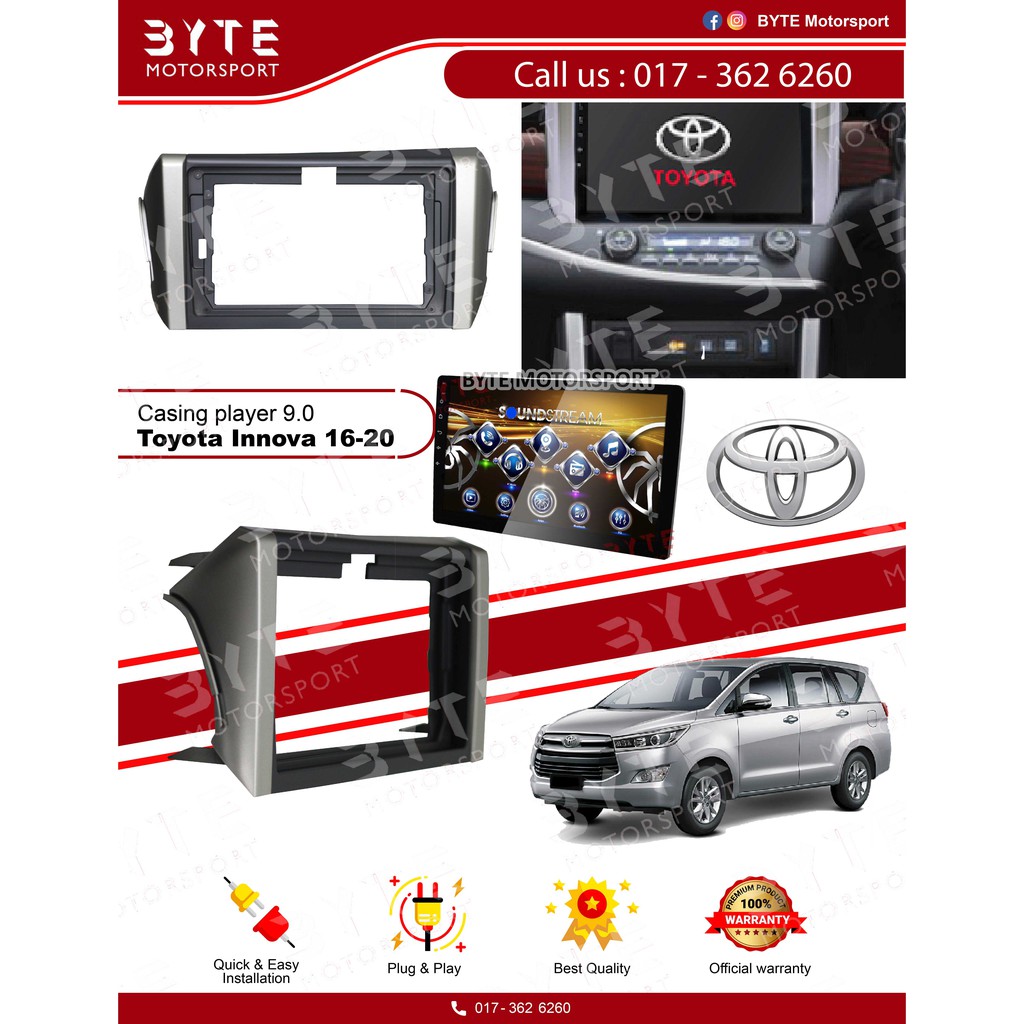 Toyota Innova 2016-2020 Soundstream Touch Screen High Definition Android Car Player Build-In DSP ...
