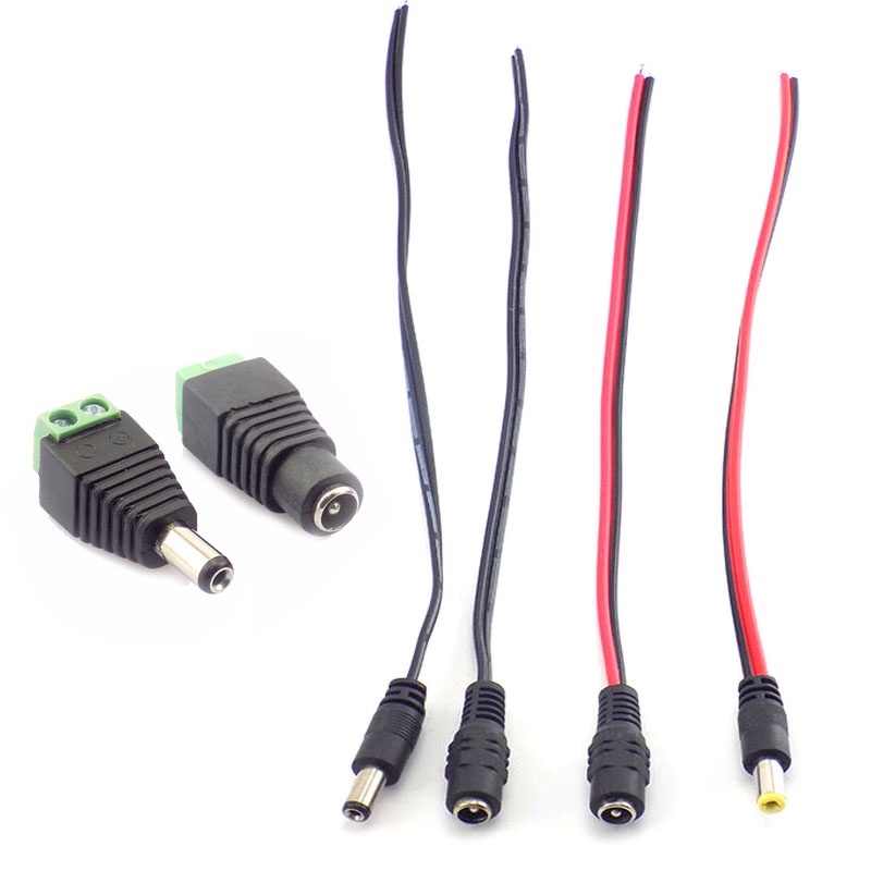 12V Wire Adapter Cable 5.5*2.1mm DC Power Supply Jack Male Female Plug ...