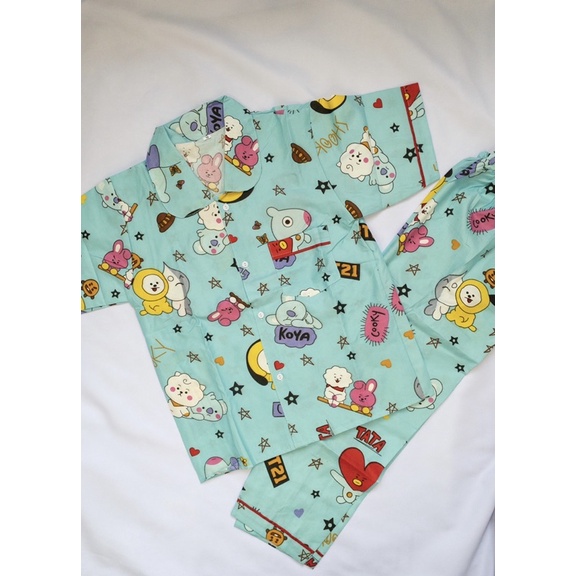 BT21 BTS PYJAMAS PAJAMA BAJU TIDUR BUDAK BUTANG sleep suit sleep wear ...