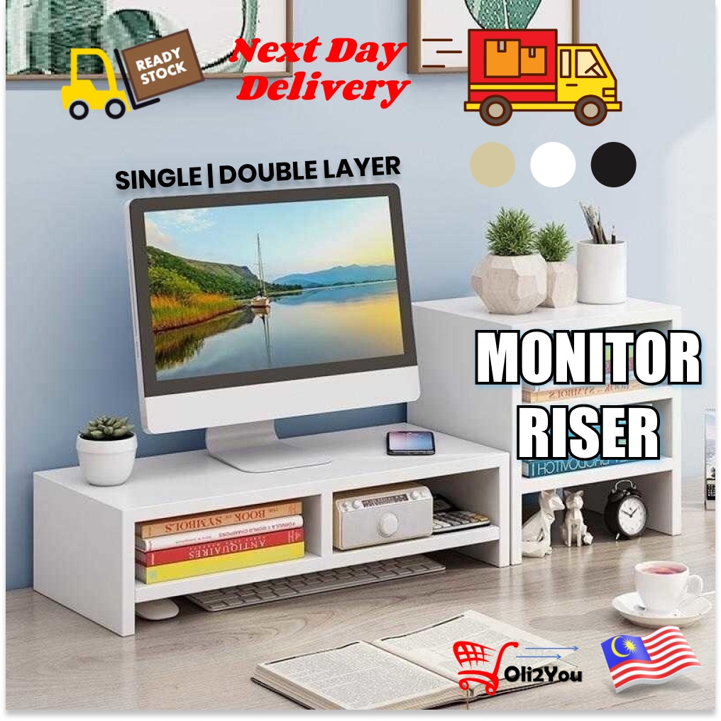 Computer Monitor Screen Increased Shelf Base Desktop Keyboard Rack ...