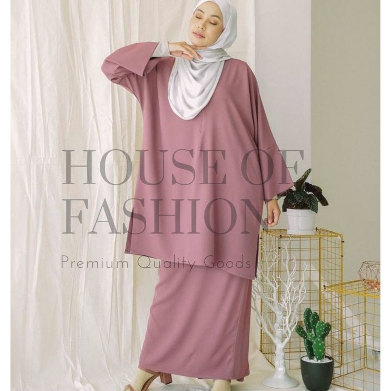 MILA BASIC MUSLIMAH SUIT WITH SKIRT 1 SET | Shopee Malaysia