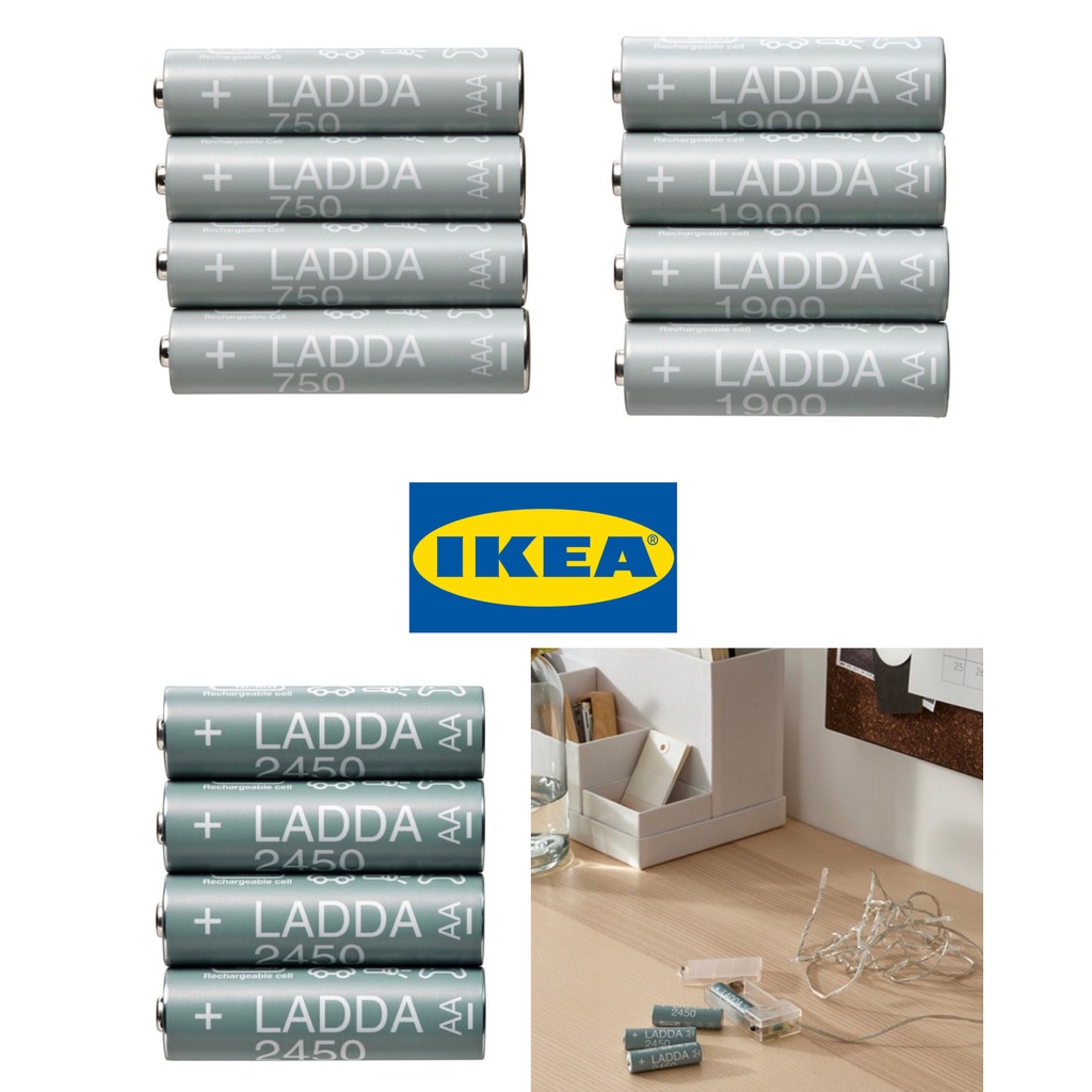 [READY STOCK] IKEA LADDA RECHARGEABLE BATTERY HR06 AA 1.2V HR04 AAA 1 ...