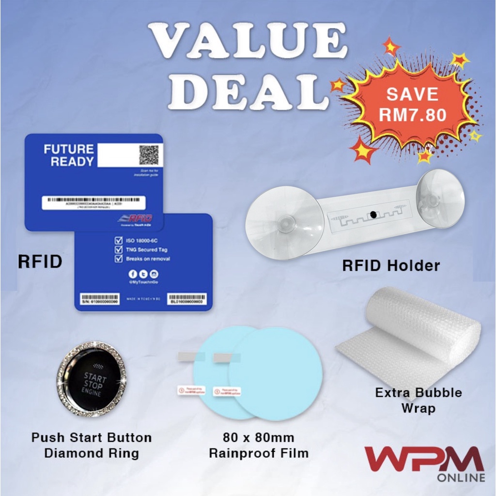 Touch n Go Self-Fitment (DIY) RFID Tag Sticker Toll Tng RFID Touch and ...