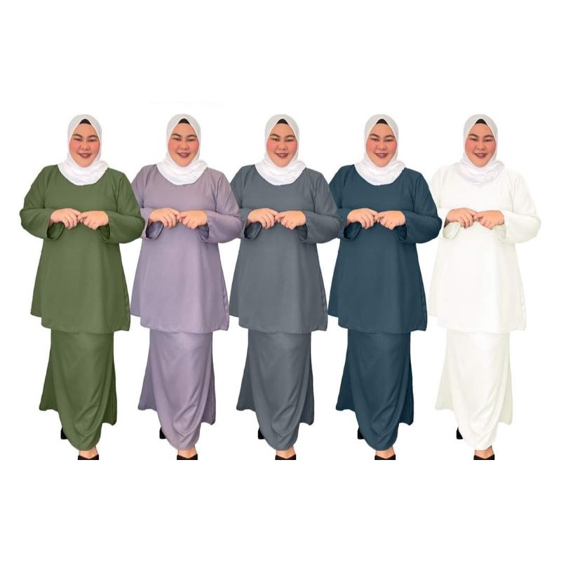 Baju Kurung Moden Women Muslimah Plus Size Kain Duyung | Aminah | Shopee Malaysia