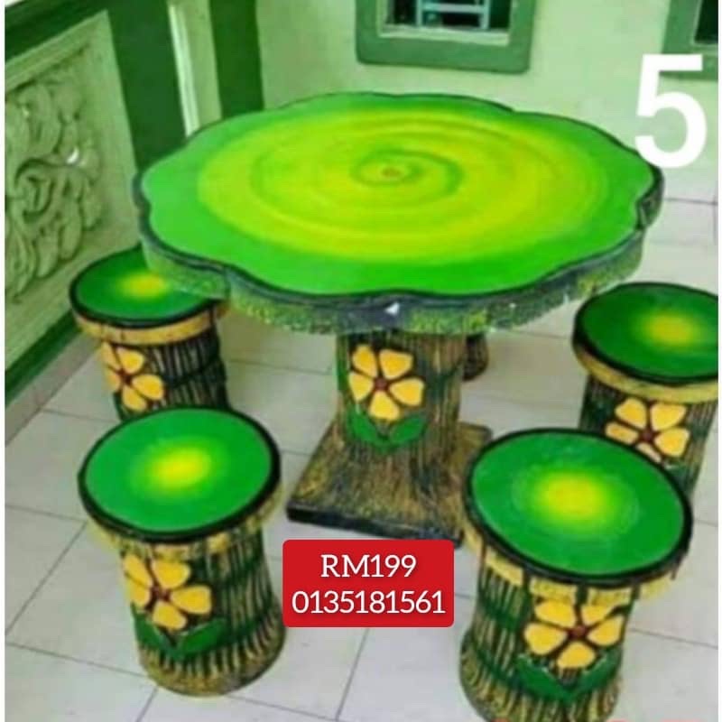 KERUSI MEJA BATU [BYR COD JIMAT WSP 0135181561] SET MEJA BATU BUNGA ...