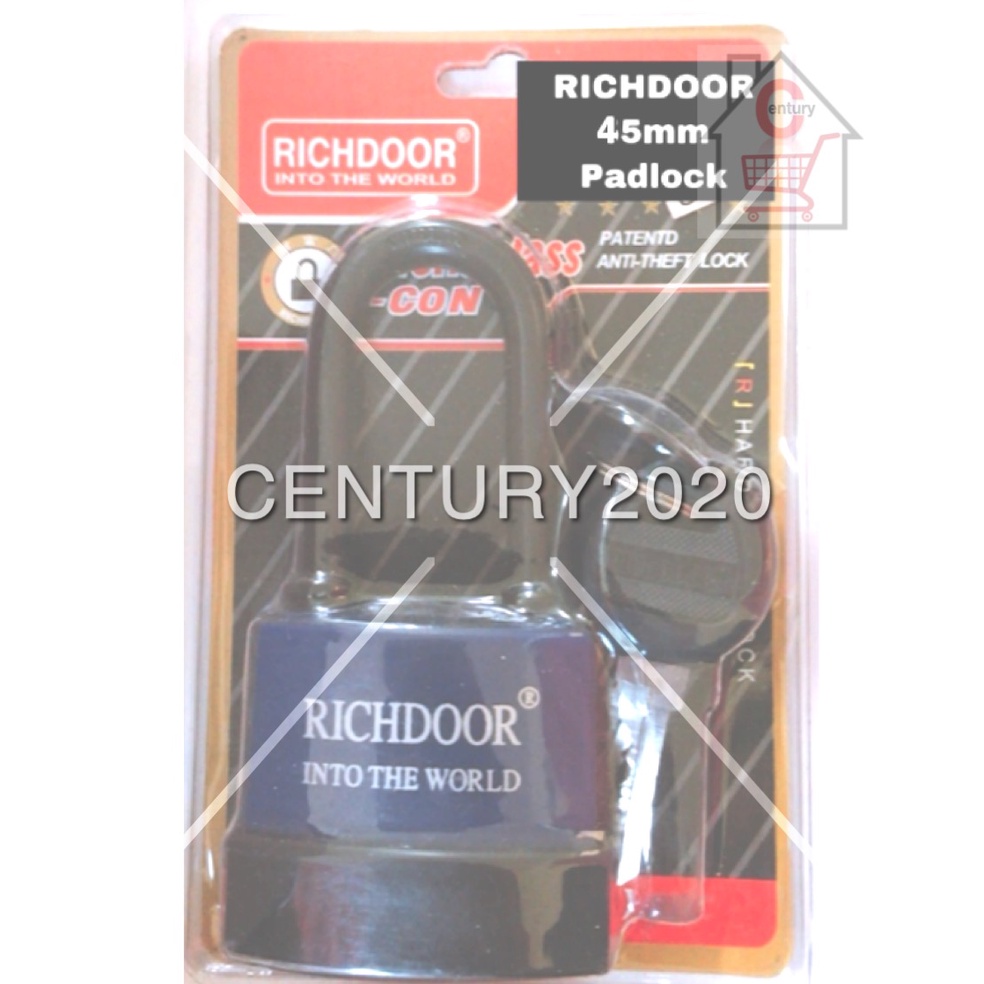 RICHDOOR Padlock Long Anti Theft Pad Lock Laminated Waterproof Lock ...