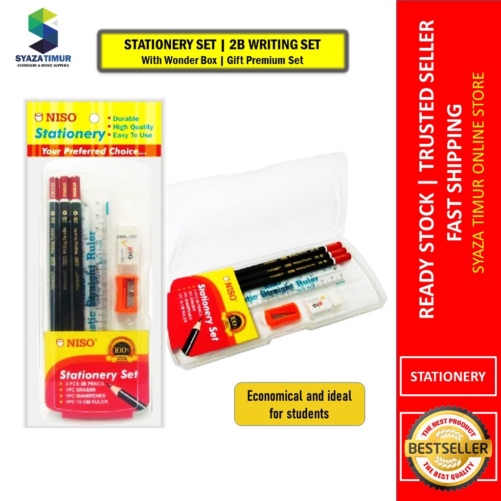 [ST-GR MY] NISO SS7 Stationery Set Gift Set 6 In 1 FOC Wonder Box ...