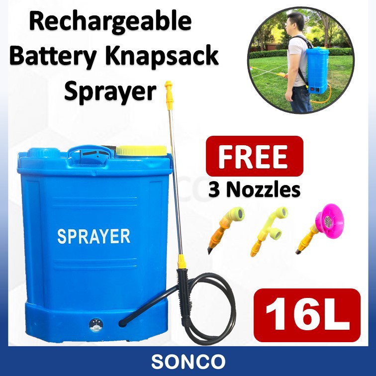 Knapsack Battery Sprayer 16L Agricultural Portable Rechargeable Water ...