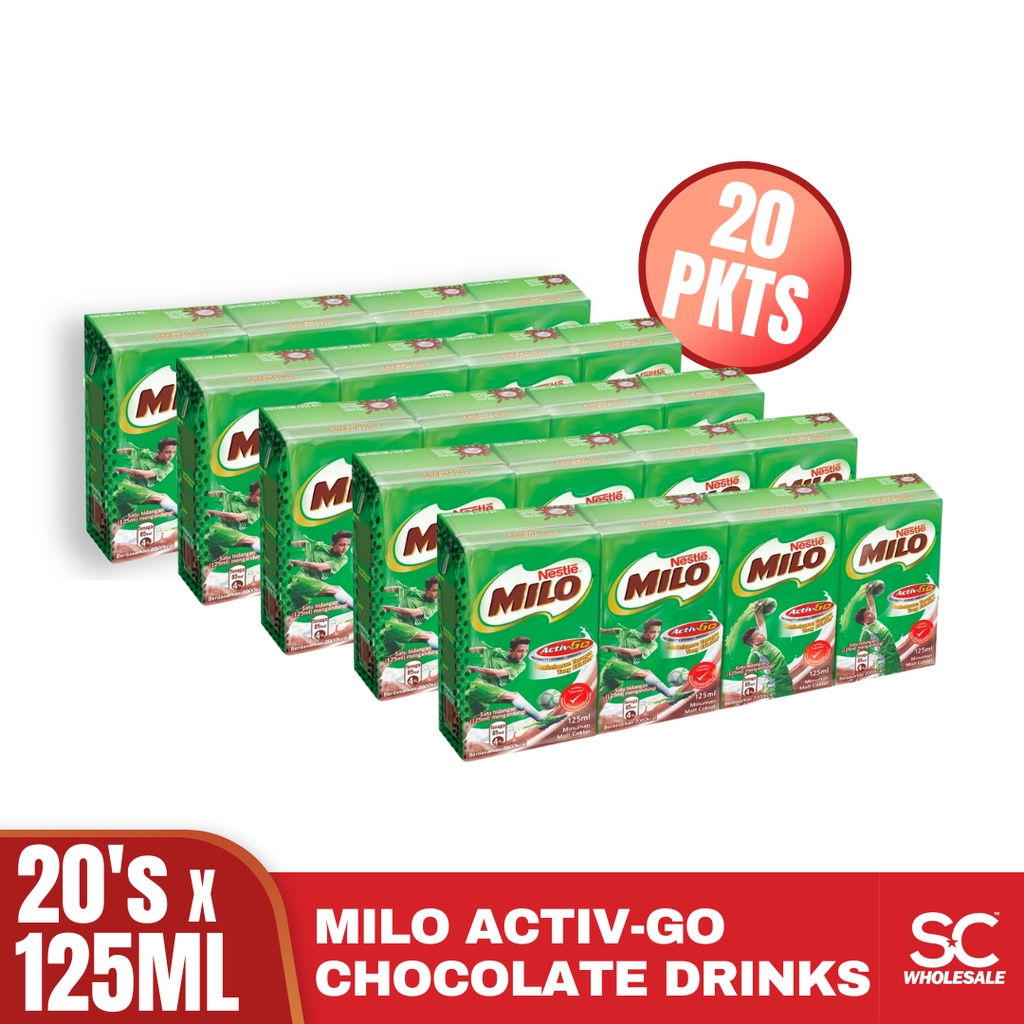 Nestle MILO Activ-Go Chocolate Malt UHT (125ml x 20 Packs) | Shopee ...
